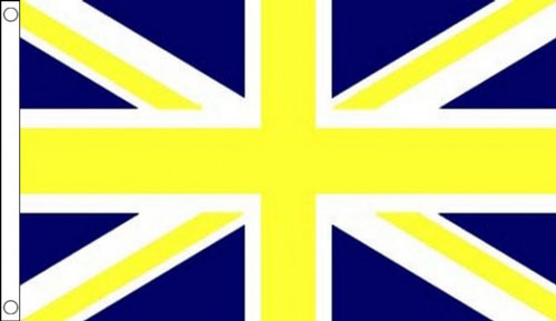 Blue and Yellow Union Jack Flag | Buy Union Jack Flags - The World of Flags